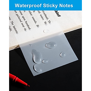 GEAoffice 450 Sheets Transparent Sticky Notes Set - 3x3 inch Clear Sticky Notes Tabs Colorful Self-Adhesive for Book Annotation, See Through Sticky Notes for Tracing, School & Office (9 Pack)