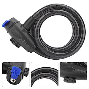 Combination Bike Lock 1.2M Resettable Basic Bike Cable Locks with 2Keys and Mounting Bracket Rack