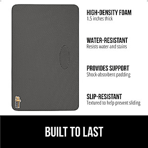 Gorilla Grip Extra Thick Kneeling Pad, Supportive Soft Foam Cushioning for Knee, Water Resistant Construction for Gardening, Bathing Baby, Workout Supplies, Lightweight, Garden Work Gifts, Charcoal