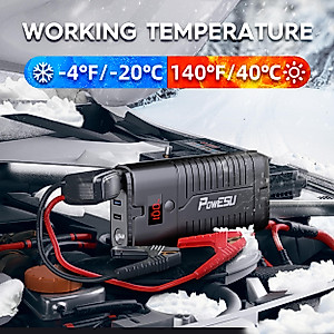 POWESU Jump Starters 2000A 18000mah (Up to 8.0L Gas or 7.5L Diesel Engine) 12V Auto Car Portable Battery Booster Jumper Cable Power Box Pack