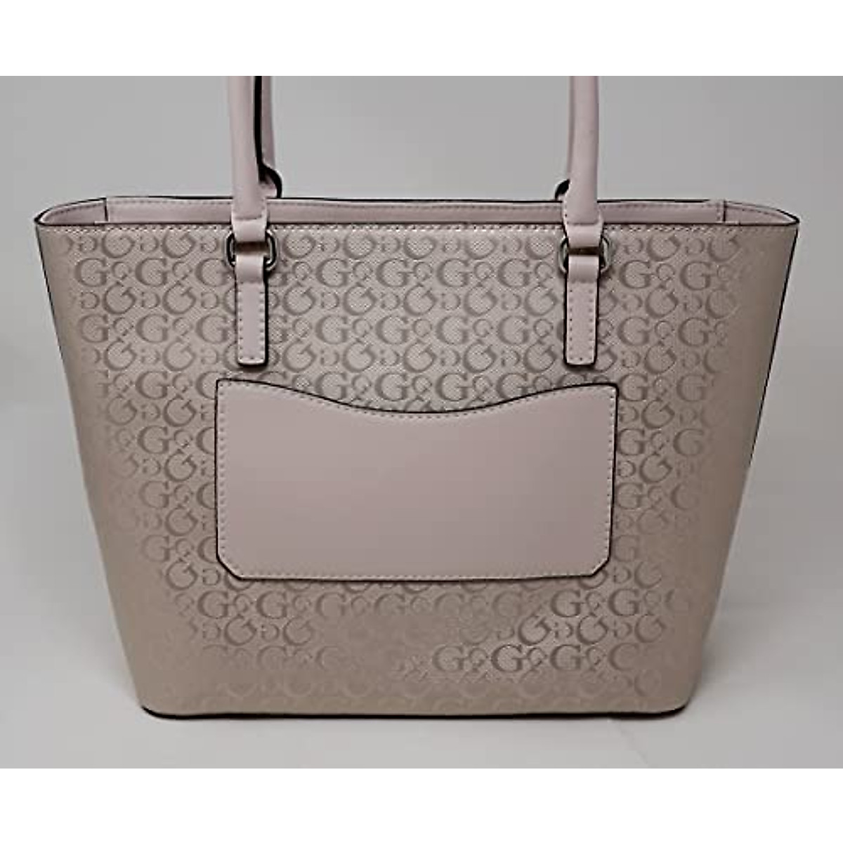 GUESS Women's Rose Dust Rose Gold Patent Logo Debossed Tote Bag Handbag Purse