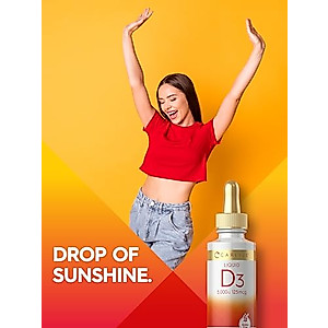 Carlyle Liquid Vitamin D3 | 5000 IU (125 mcg) | 2 oz | Vegetarian, Non-GMO, and Gluten Free Supplement | Vitamin D Liquid Drops for Adults