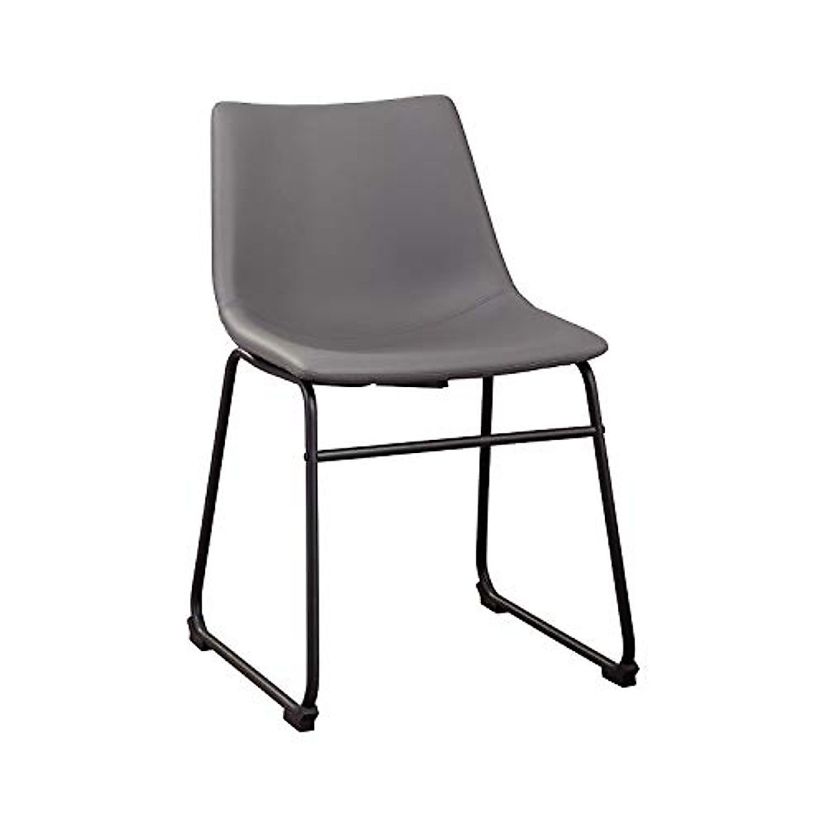 Signature Design by Ashley Centiar Urban Industrial 19" Faux Leather Bucket Dining Chair, 2 Count, Gray