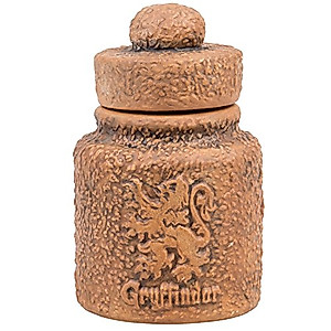 Seven20 Harry Potter Ceramic Spice Jars with Hogwarts Houses, set of 4 - Store Potion Ingredients, Herbs, Spices and More - with Gryffindor, Hufflepuff, Slytherin and Ravenclaw Symbols - 1.45 oz each