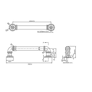 Richelieu Hardware BP2209128900 Steampunk Collection 5 1/32 in (128 mm) Center Matte Black Eclectic Cabinet Pull