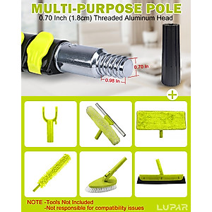 Lupar Light Bulb Changer Pole Kit 3 FT to 12 FT Telescoping Extension Pole with 2 Baskets and Suction Cup for High Ceilings and Recessed Lights Lightbulb Removal Changing