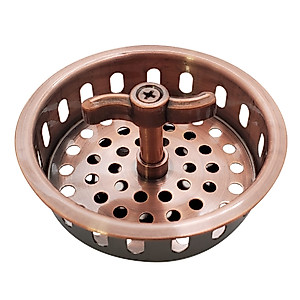 Westbrass R213-11 Wing Nut Style Large Kitchen Basket Strainer, Antique Copper
