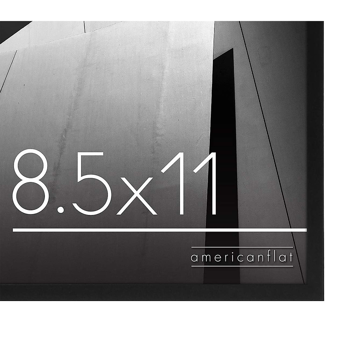 Americanflat 8.5x11 Thin Picture Frame in Black with Shatter Resistant Glass - Horizontal and Vertical Formats for Wall and Tabletop