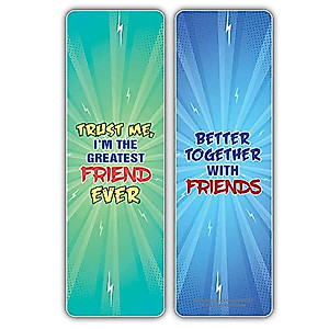 Creanoso Friends are Forever Bookmarks (5-Sets X 6 Cards) – Daily Inspirational Card Set – Interesting Book Page Clippers – Great Gifts for Adults and Professionals