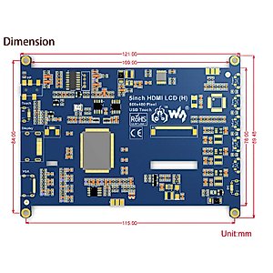 5inch HDMI LCD (H) Capacitive Touch Screen 800x480, Supports Raspberry Pi Jetson Nano BB Black Banana Pi PC Windows 10 Raspbian Ubuntu Kali WIN10 IoT Retropie HDMI/VGA Display Port