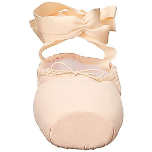 Women's Ballet Pointe Shoes Canvas Professional Dance Shoes for Girls with Toe Pad Beige 10 M Women