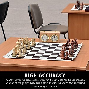 fayle Chess Clock Timer,Board Game Analog Wooden Competition Timing Tools High Accuracy Mechanical for Various Games