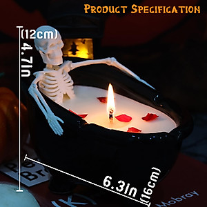 Halloween Decorations - Halloween Skeleton Candles - Skeleton Designs for Milk Bath - Novelty Designs Rose Petals - Perfect for Halloween Indoors Home Holiday Parties