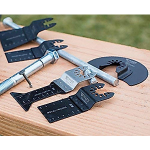 Ryker Hardware Multi Tool Blades: 6 Titanium Bi-Metal Oscillating Tool Blades for Metal & Wood, Compatible with Fein Multimaster, Rockwell, DeWalt, Makita, Milwaukee, Porter Cable, Ridgid