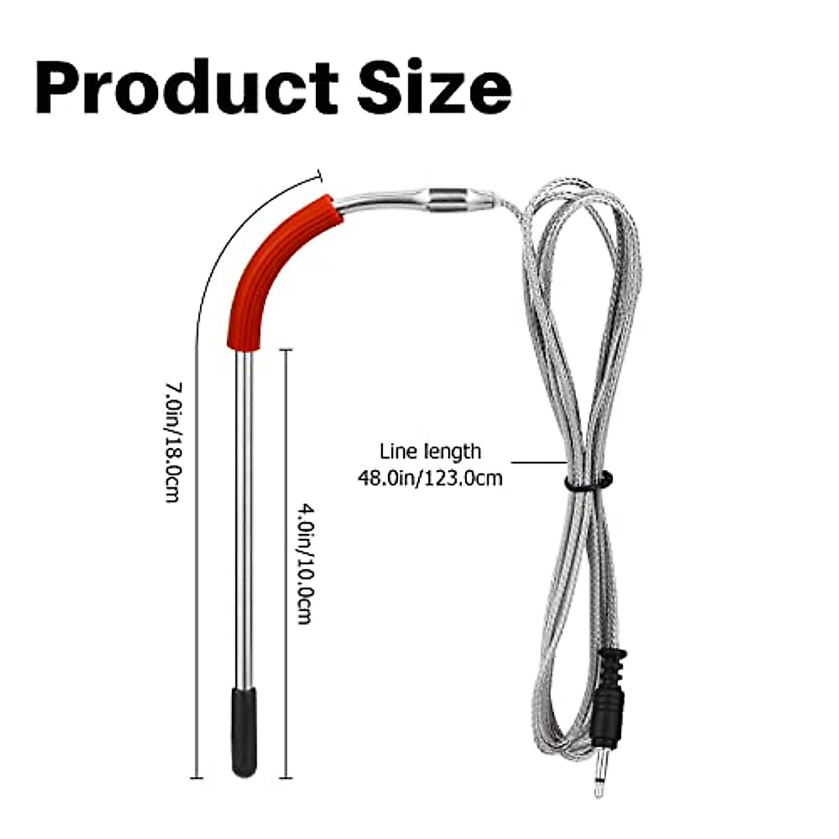 Yncotte Meat Probe for Weber, 2PCS Temperature Probe Compatible with Weber iGrill 2 iGrill 3 iGrill Pro iGrill Mini Thermometer with Clip Holders App Monitoring (Red-Yellow)