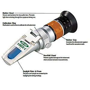 Vee Gee Scientific HMX-1 Premium Honey Refractometer with ATC, Industrial-Grade, Triple Scale (Honey Moisture: 13-27%, Brix: 58-92%, Baume: 38-43°), 5-Year Warranty Included