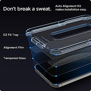 Spigen Tempered Glass Screen Protector [GlasTR EZ FIT - Privacy] Designed for iPhone 12 / iPhone 12 Pro - 2 Pack