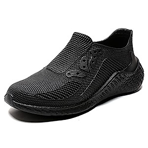 lozoye Professional Chef Clogs for Men Non Slip Oil Water Resistant Food Service Work Sneakers Comfort Casual Shoes (Medium, Numeric_8) Black