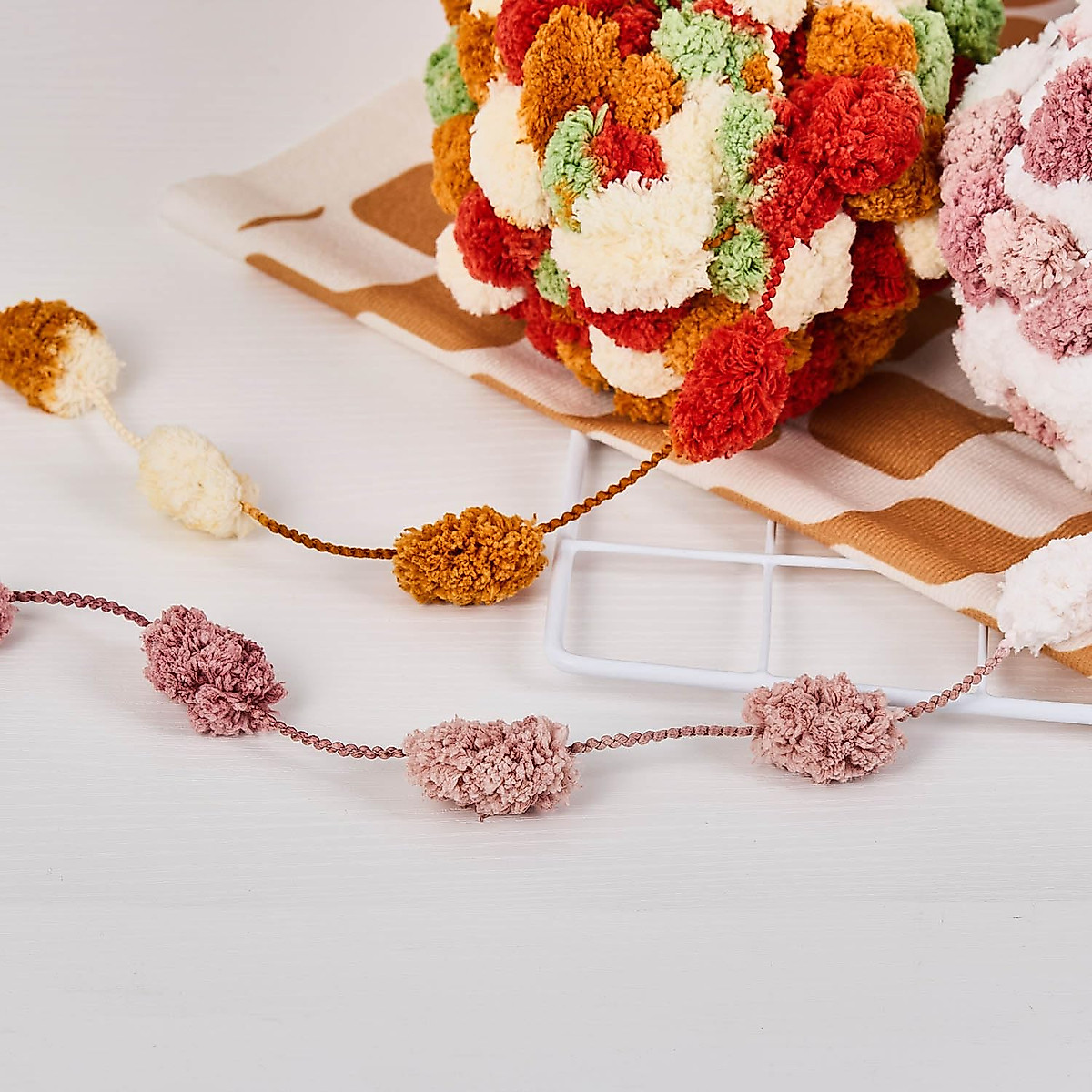 4 Balls Pomp-A-Doodle Yarn,100% Polyester Jelly Bean POM-POM Ball Yarn for Crochet Knitting Blanket Mat Pet Nest 600g (Gorgeous Grape)