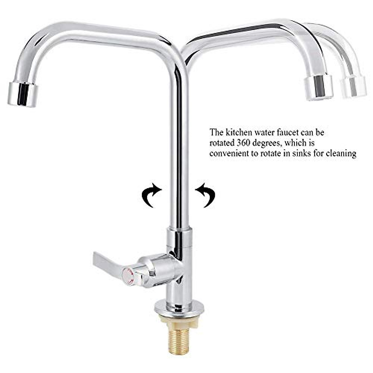 Water Faucet,360 Degree Swivel Spout Kitchen Sink Faucet Cold Water Mixer, Modern Lead-Free Commercial Bar Sink Faucet fit for 1 hole Single Handle Faucet Anti-Rust
