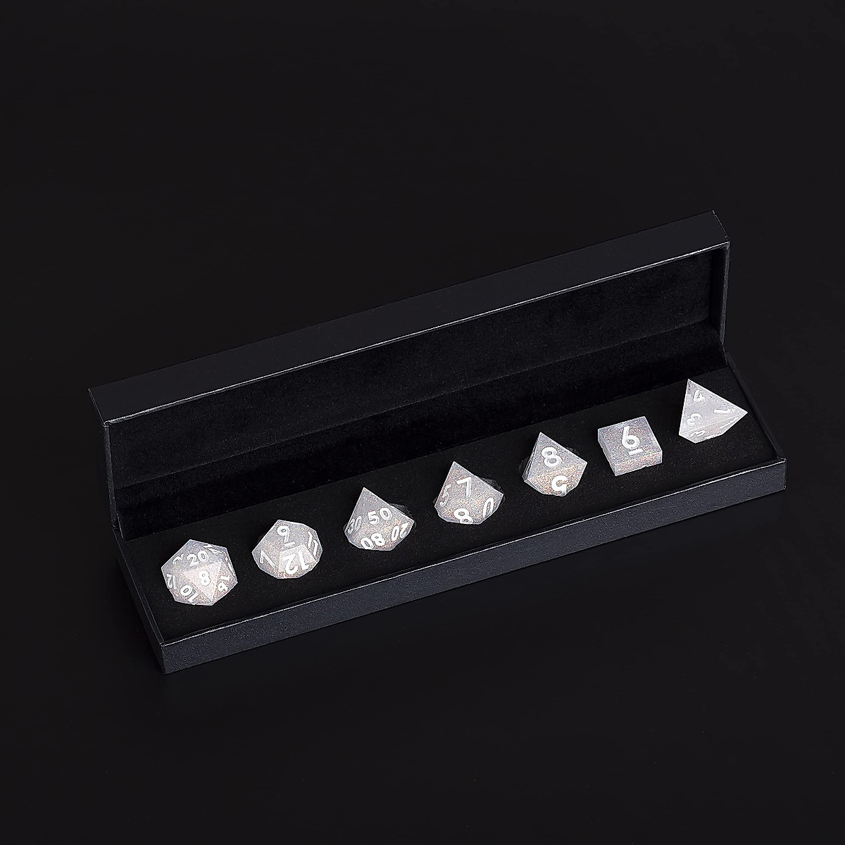 DND Dice Set MINI PLANET DND Dice Set for Dungeons and Dragons Sharp Edge DND Dice Resin DND Dice Polyhedral Dice Set Opal Color DND Dice Set Arctic Snow