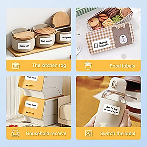 D101 Label Maker Machine with 2 Tapes - 12*40mm White Label Paper and 25*60mm White Label Paper