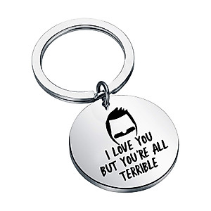 ENSIANTH Bob's Inspired Keychain I Love You But You're All Terrible Burgers Gift Bob Belcher Fans Gift(You're all Terrible)