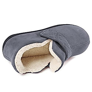 Zizor Women's Ivy Adjustable House Shoes Indoor Outdoor (Dark Grey, Size 7)