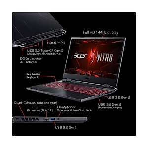 acer Nitro 5 15.6" FHD 144Hz Laptop | Intel Core i5-12500H | 32GB RAM | 1024GB SSD | NVIDIA GeForce RTX 3050 | Backlit Keyboard | Windows 11 Home | Bundle with 64GB USB Flash Drive