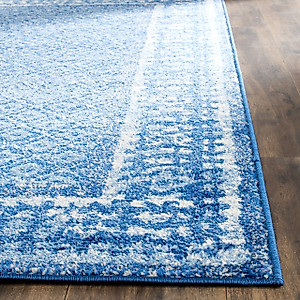SAFAVIEH Adirondack Collection Area Rug - 9' x 12', Light Blue & Dark Blue, Distressed Design, Non-Shedding & Easy Care, Ideal for High Traffic Areas in Living Room, Bedroom (ADR110F)