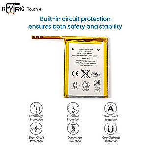 REYTRIC Replacement Battery Compatible iPod Touch 4 4th Generation with Installation Tools 930mAh 3.7V 3.44Whr