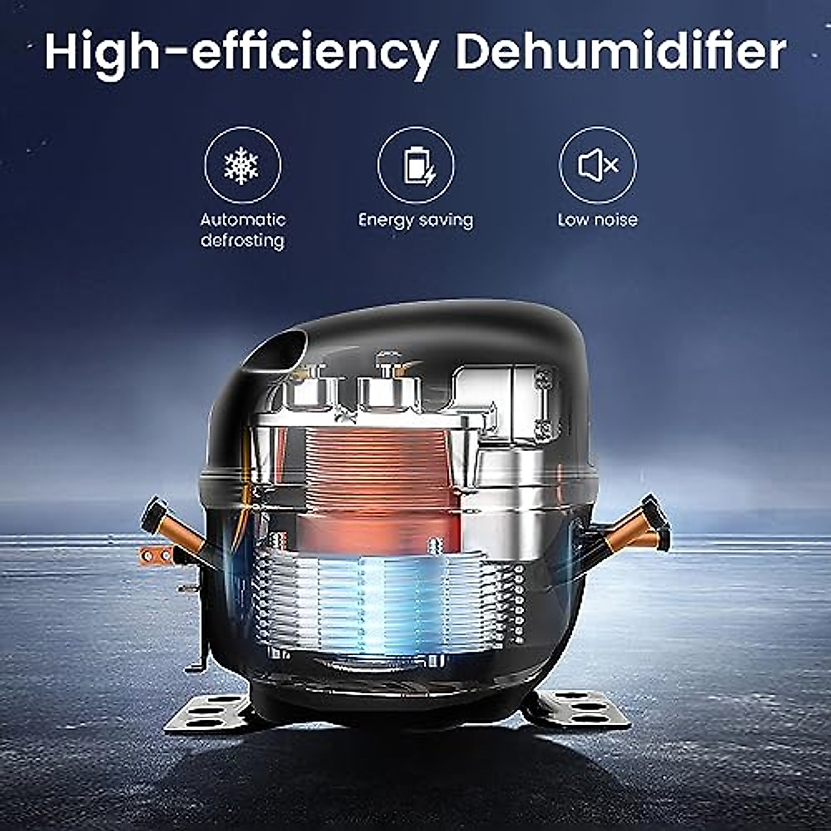 DuraComfort Dehumidifiers For Home With Hose,Up to 1000 Sq.Ft Dehumidifier for Basement Bedroom Bathroom,Suitable for various small rooms,white