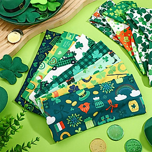 Giegxin 10 Pcs Halloween Headband for Women Wide Knotted Elastic Pumpkin Hairband Skull Head Cosplay Halloween Decoration(Shamrock)