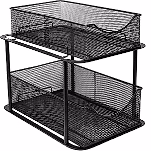 2 Tier Mesh Sliding Drawers - Cabinet Baskets Under The Sink Organizer