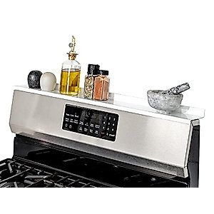 StoveShelf 30" Length White Magnetic Shelf for Kitchen Stove - Kitchen Storage Solution with Zero Installation - Over Stove Spice Rack Organizer
