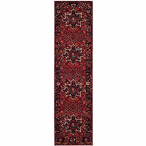 SAFAVIEH Vintage Hamadan Collection Accent Rug - 2'3" x 4', Red & Multi, Oriental Persian Design, Non-Shedding & Easy Care, Ideal for High Traffic Areas in Entryway, Living Room, Bedroom (VTH211A)