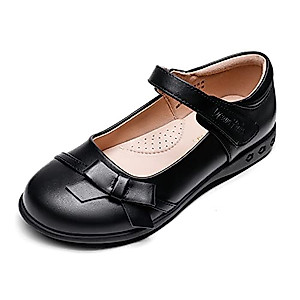 DREAM PAIRS Girls School Uniform Shoes Mary Jane Dress Flats,Size 2 Little Kid,Black/PU,SDFL2210K