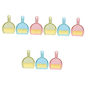 balacoo 9 Sets Hamster Cleaning Broom pan and Brush Chinchilla cage Cleaner Tabletop Brush Laptop Cleaning Brush car Cleaning Accessories pet cage Broom Brush Mini pet Bed Small Child pp