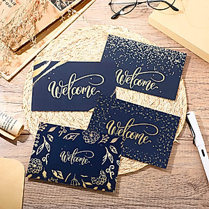 Fumete 72 Pcs Welcome Note Cards with Kraft Envelopes and Stickers, Assorted Designs, Ideal for Weddings, Christmas, Baby Showers