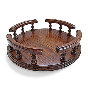 Amish Handcrafted 12" Lazy Susan Turn Table Revolving Solid Wood Oak Table Centerpiece Rotate Condiment Server Swivel (Sorrel)