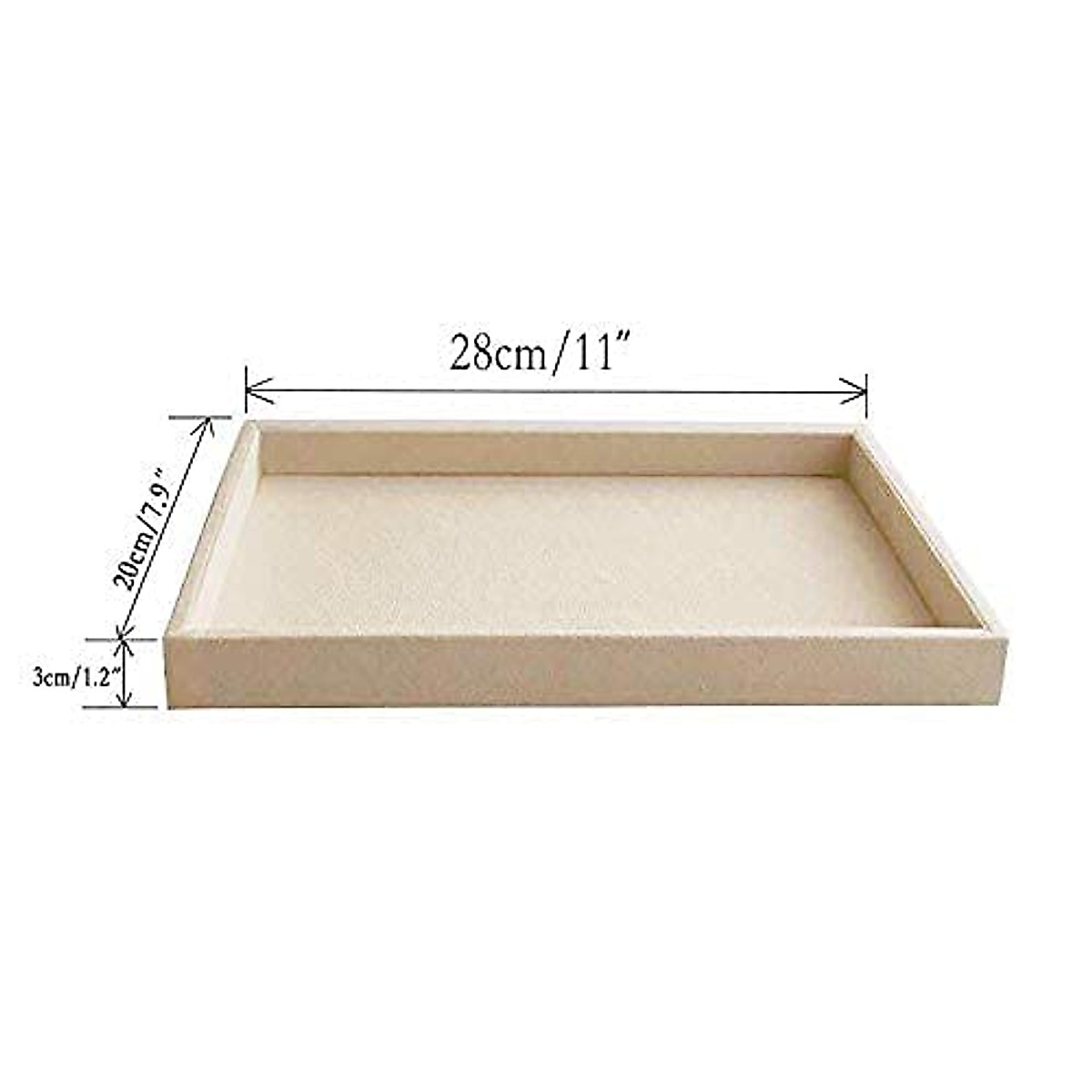 Svea Display Beige Velvet Flat Tray Closet Organizer Drawer Inserts Divider for Jewelry Accessory Collectibles Trade Show Exhibition Home Use Premium Grade Material Neutral Tone