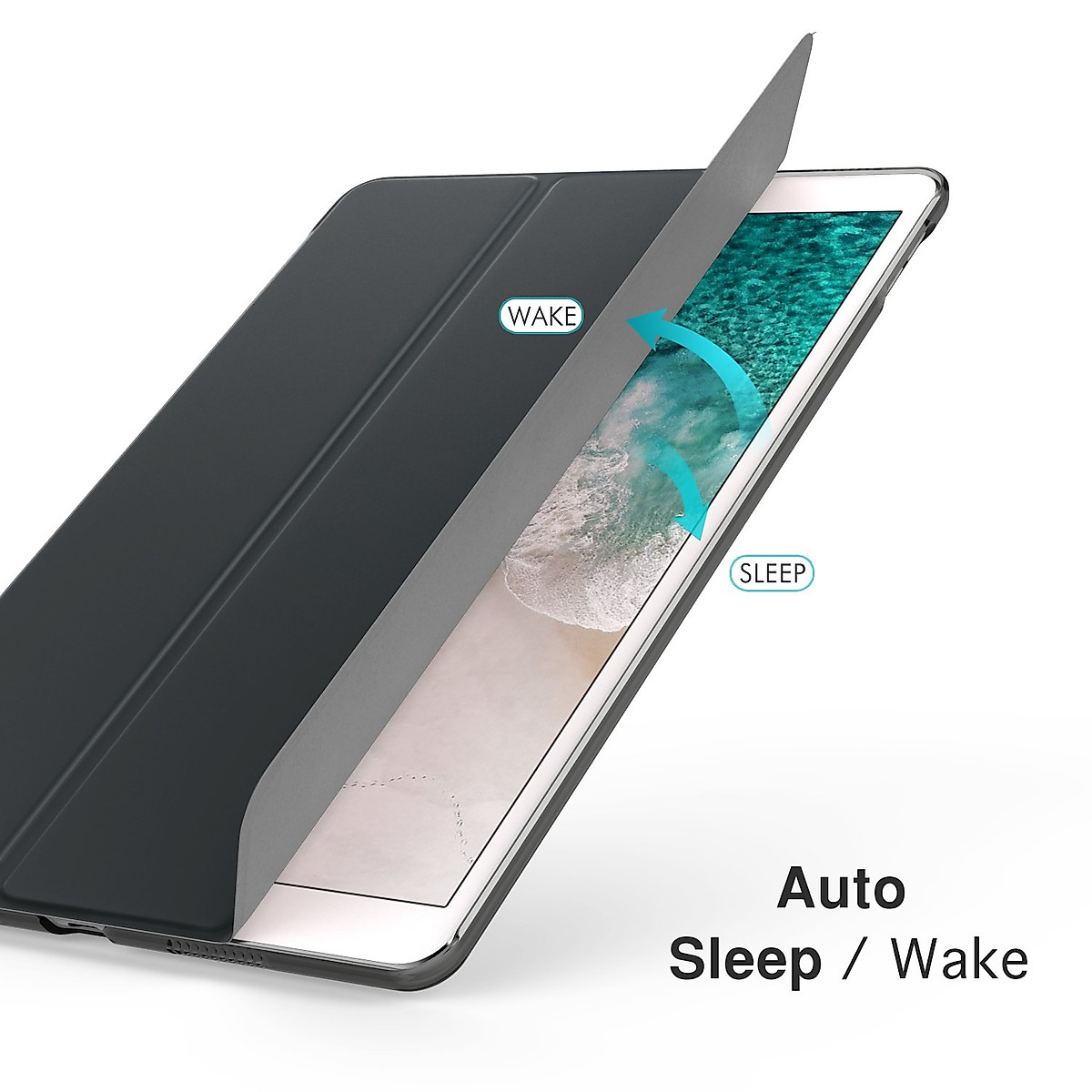 MoKo Case Fit New iPad Air (3rd Generation) 10.5" 2019/iPad Pro 10.5 2017 - Slim Lightweight Smart Shell Stand Cover with Translucent Frosted Back Protector - Space Gray (Auto Wake/Sleep)