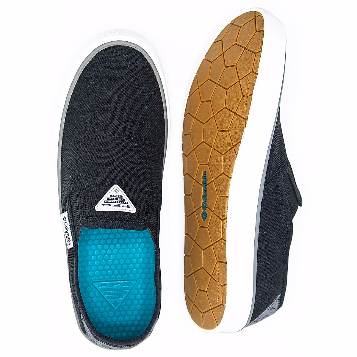 Columbia Mens Slack Tide Slip PFG Boat Shoe, Black/Ti Grey Steel, 12 US