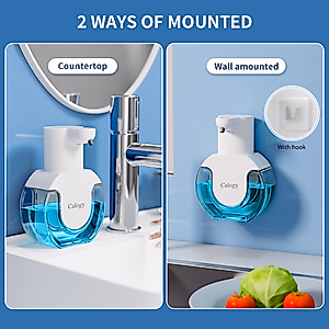 Calogy Automatic Soap Dispenser, Touchless Liquid Dispenser, Hand Soap Dispensers Pump, No Touch Dish Dispenser, Auto Battery Operated Soap Set for Kitchen, Bathroom and Shower - 300ML