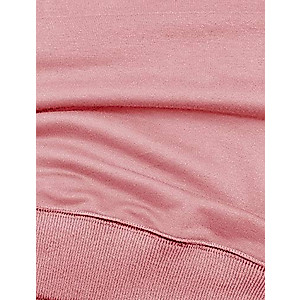 PRETTODAY Women's Casual Crew Neck Sweatshirts Raglan Long Sleeve Solid Tunic Tops Loose Pullovers Pink