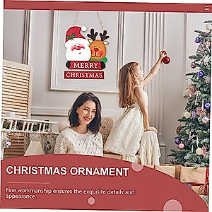 Artibetter 1pc Christmas Door Plate Pendant Halloween Decor Halloween Home Decor Christmas Decor Christmas Hanging Wood Christmas Door Sign Wooden Christmas Ornament Red Festival Pendant Prop