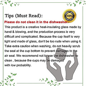 DeeCoo Double Wall Cappuccino Mugs 10oz, Clear Coffee Mug Set of 4 Espresso Cups, Insulated Glass with Handles (Latte Glasses,Tea)