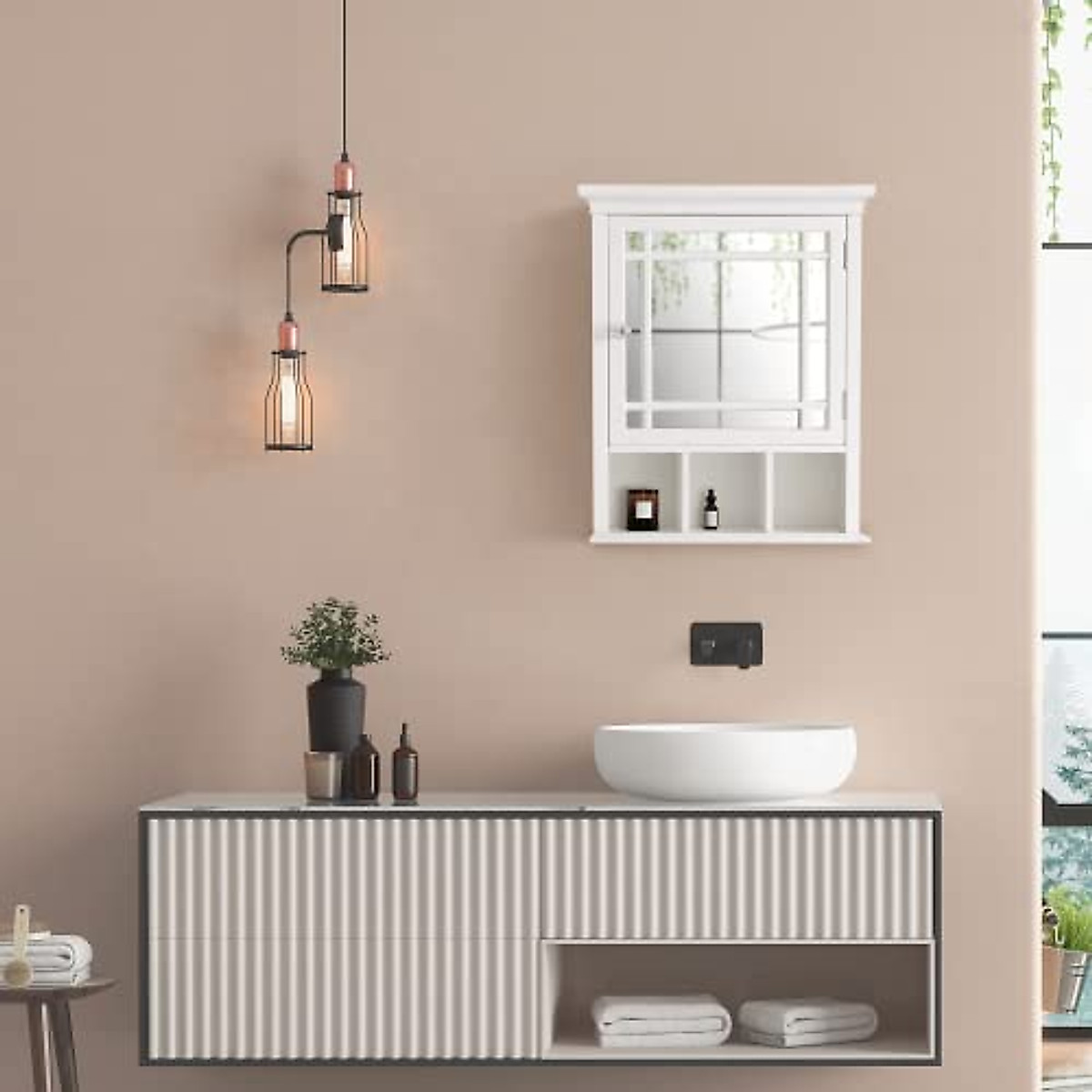 Elegant Home Fashions Madison Detachable Bathroom Cabinet, One Size, White & Neal Bathroom Cabinet, One Size, White