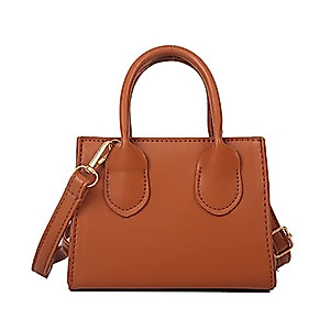 Crossbody Bags For Women,Fashion Women Leather Mini Shoulder Messenger Bag Top-handle Handbag Tote Phone Holder Female Satchel Small Purse, Light Brown
