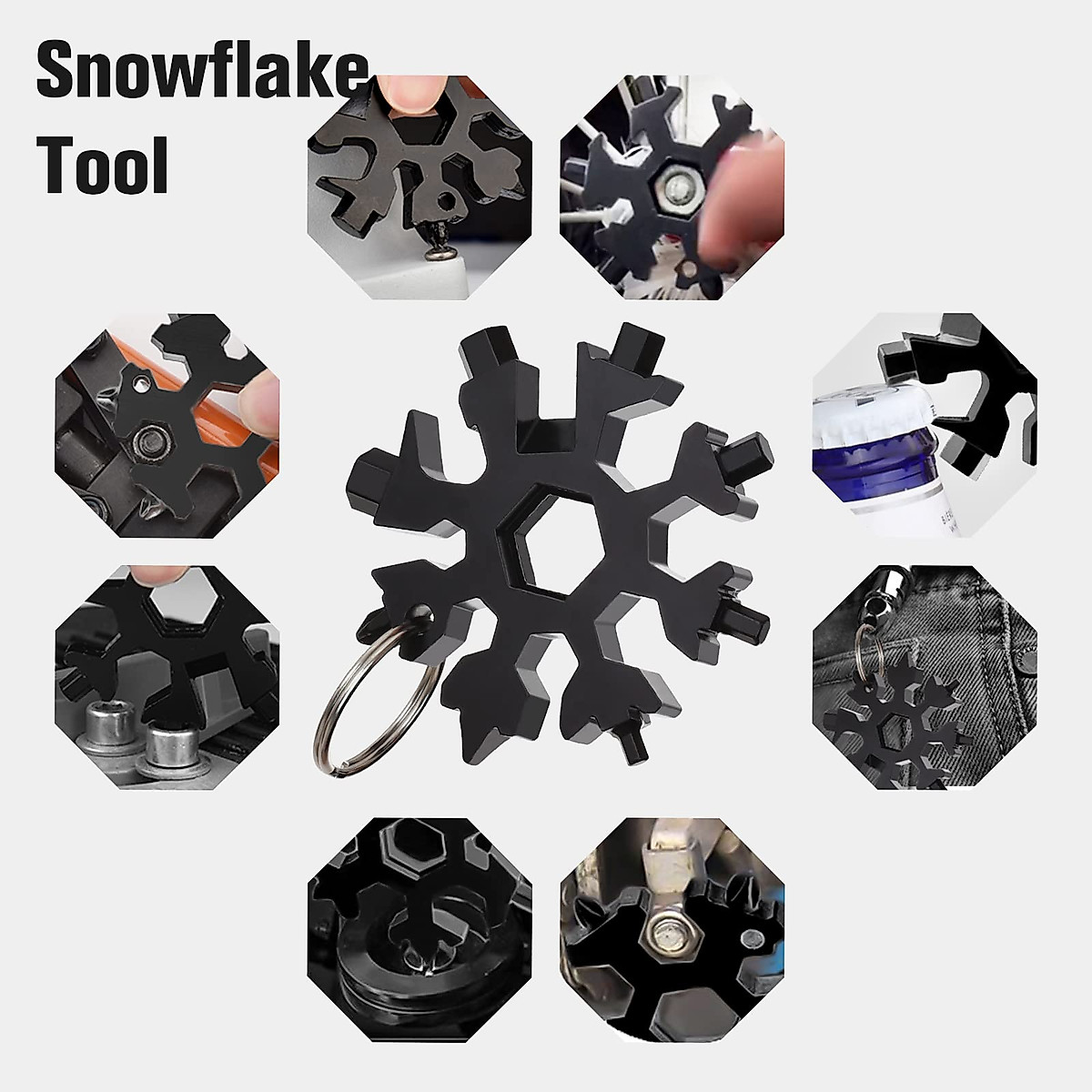 Sahara Sailor Multitool Survival Gear Outdoor Multi Tool Gifts for Men Women, 15 in 1 Hatchet with Knife Axe Hammer Saw Screwdrivers Pliers Bottle Opener Durable Sheath(18-in-1 Snowflake Extra Gift )